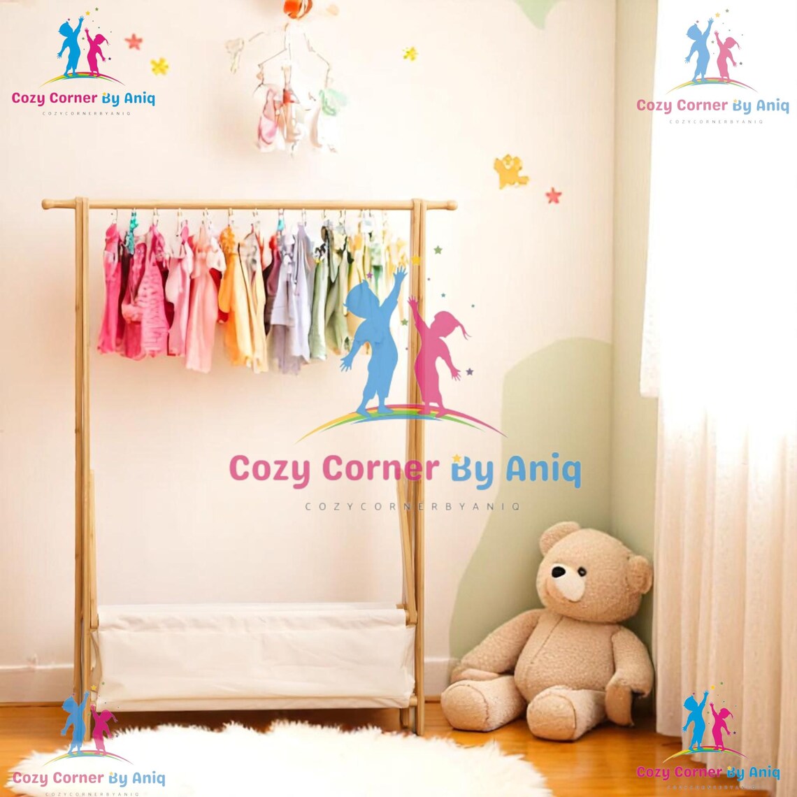 Kids Clothing Rack With Storage Box, Dress up Holder, Child Garment ...