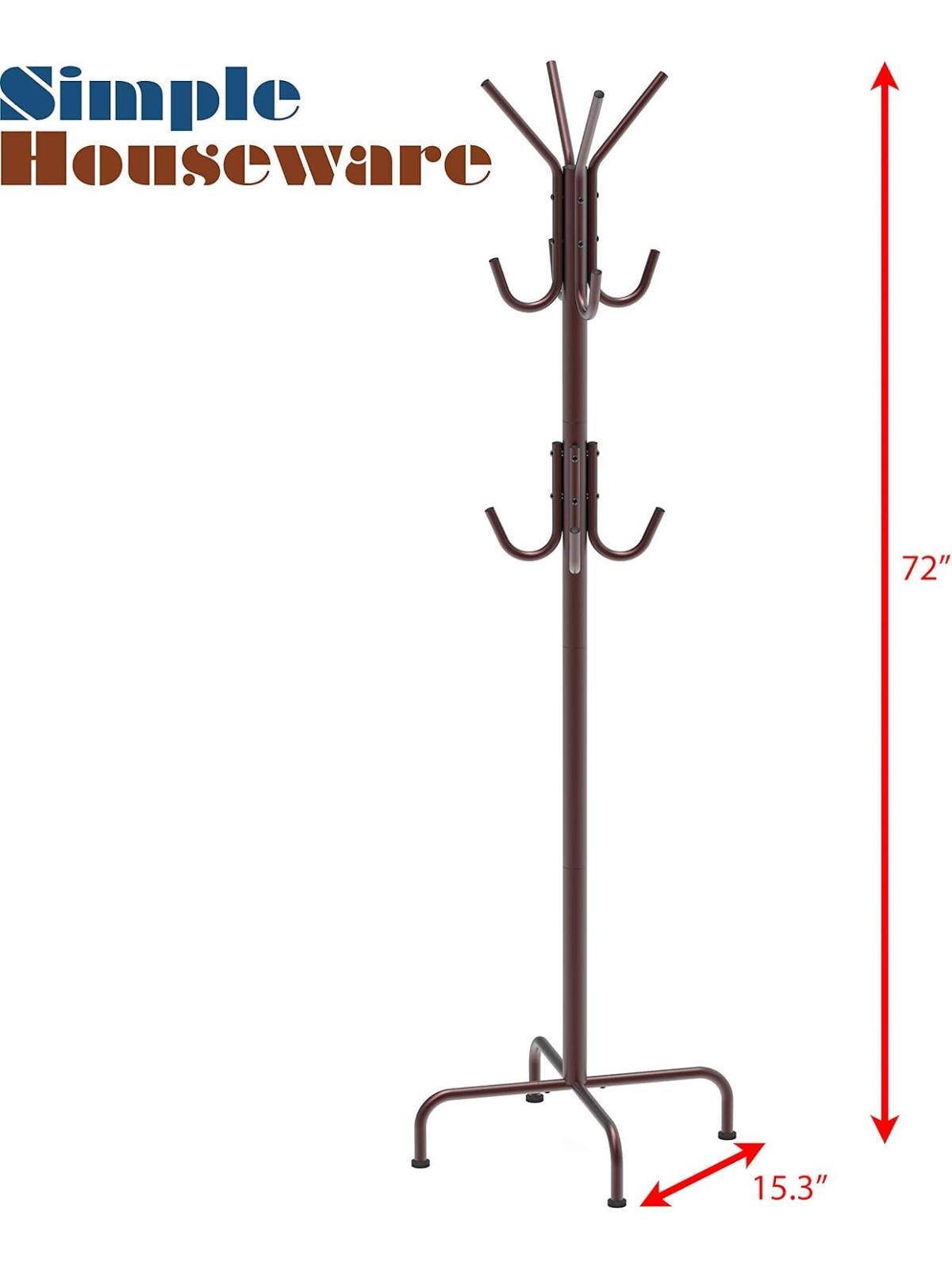 Freestanding Coat Rack With 12 Hooks Clothes Rack Modern Coat Rack Hat ...