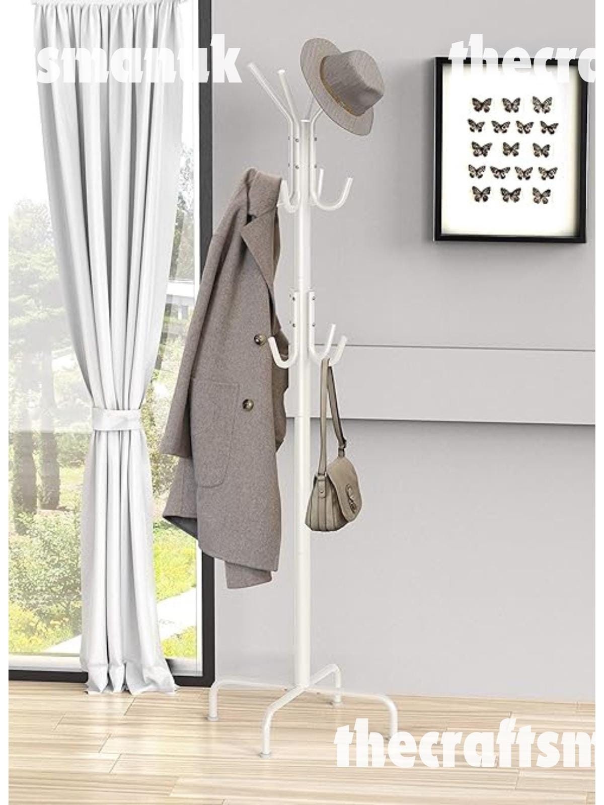 Freestanding Coat Rack With 12 Hooks Clothes Rack Modern Coat Rack Hat ...