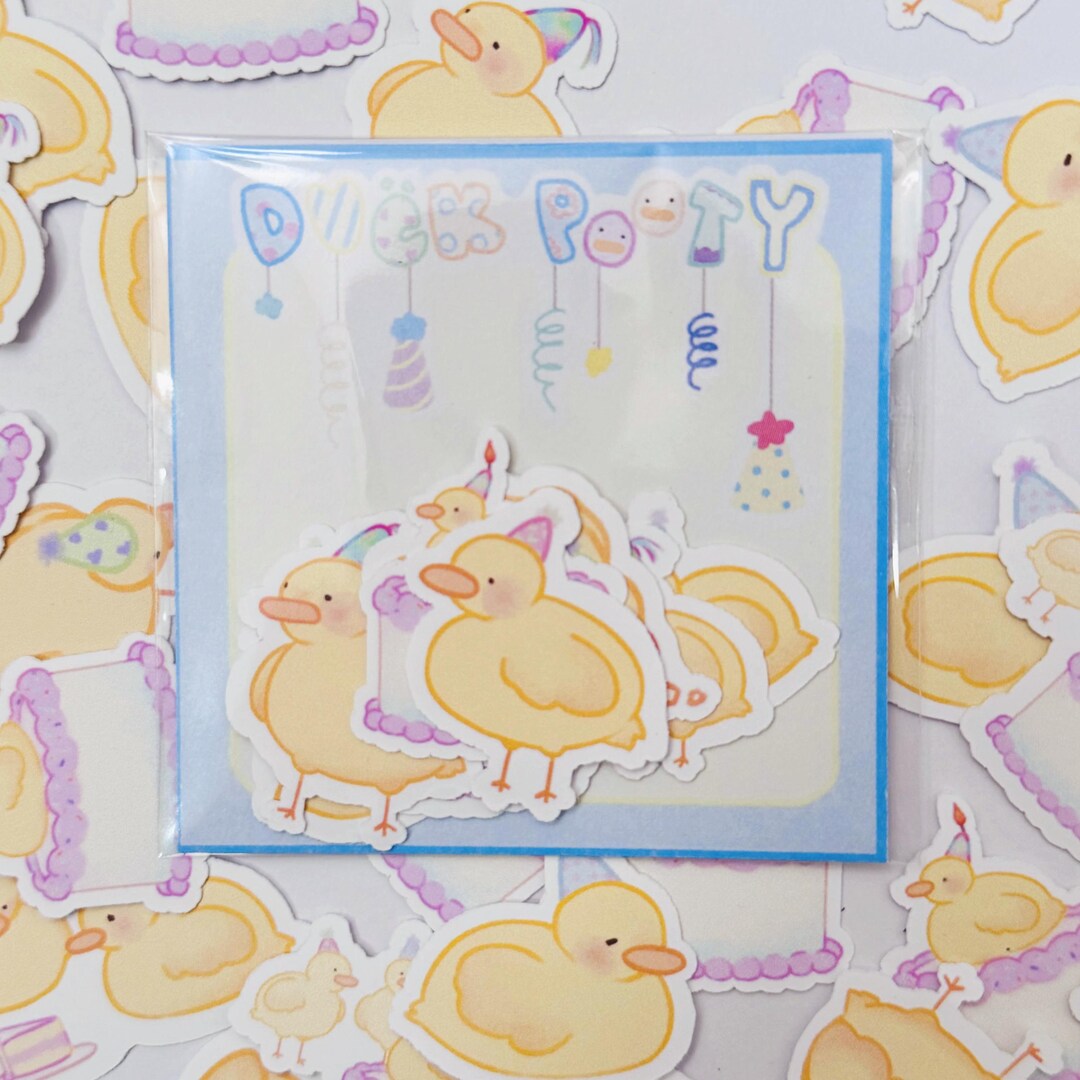 Cute Party Duckie Stickers (set of 7) - Etsy