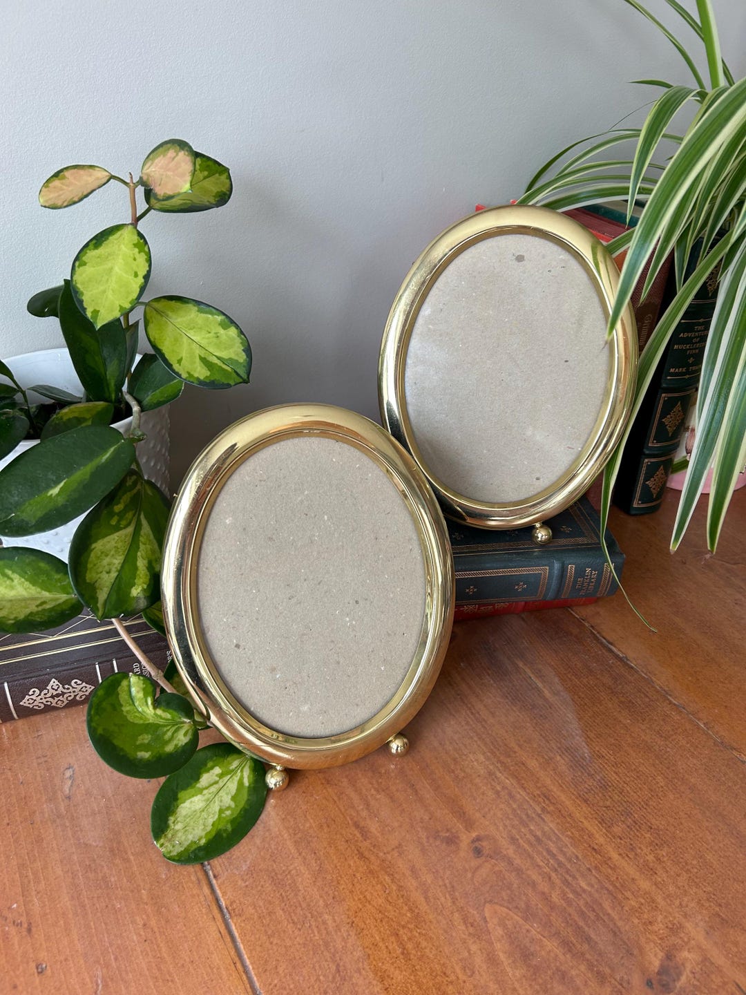 Oval Brass Mid Century Modern Frame, Vintage Solid Brass 5 X 7 Footed ...