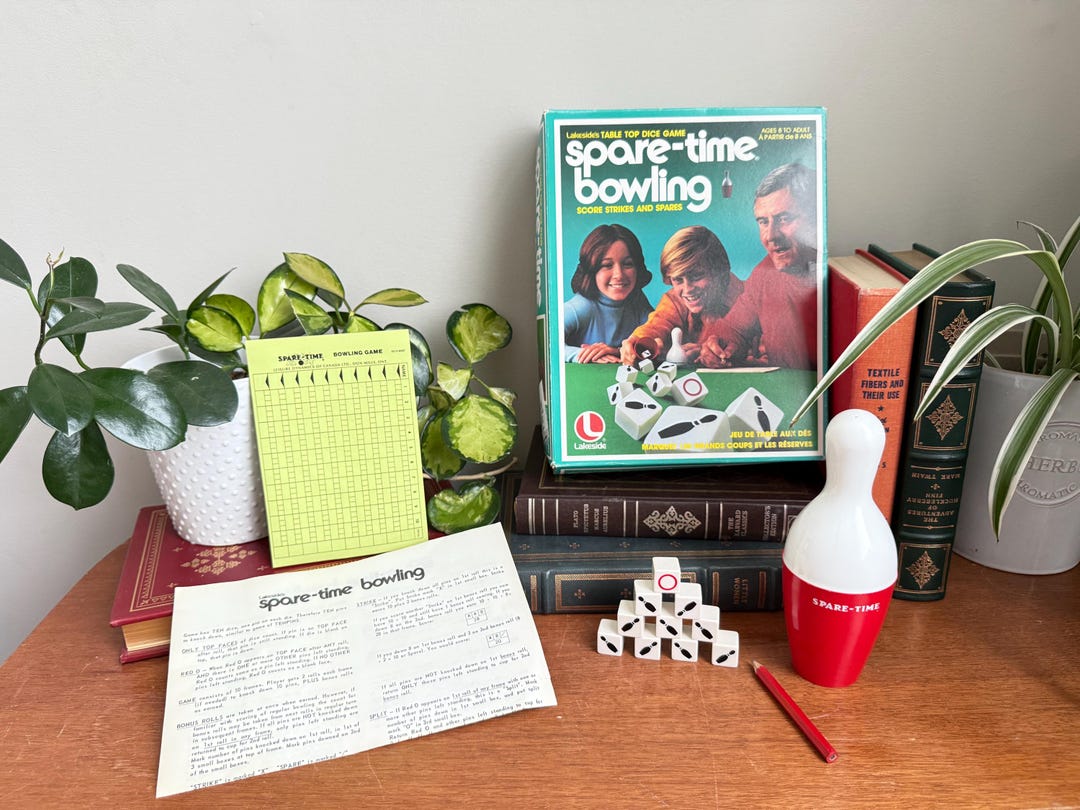 Vintage Lakeside “spare Time Bowling” Tabletop Dice Game – Complete in ...
