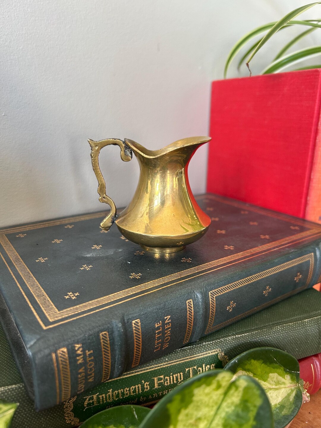 Vintage Victorian-style Solid Brass Pitcher, Ornate Fancy Gold Tone ...