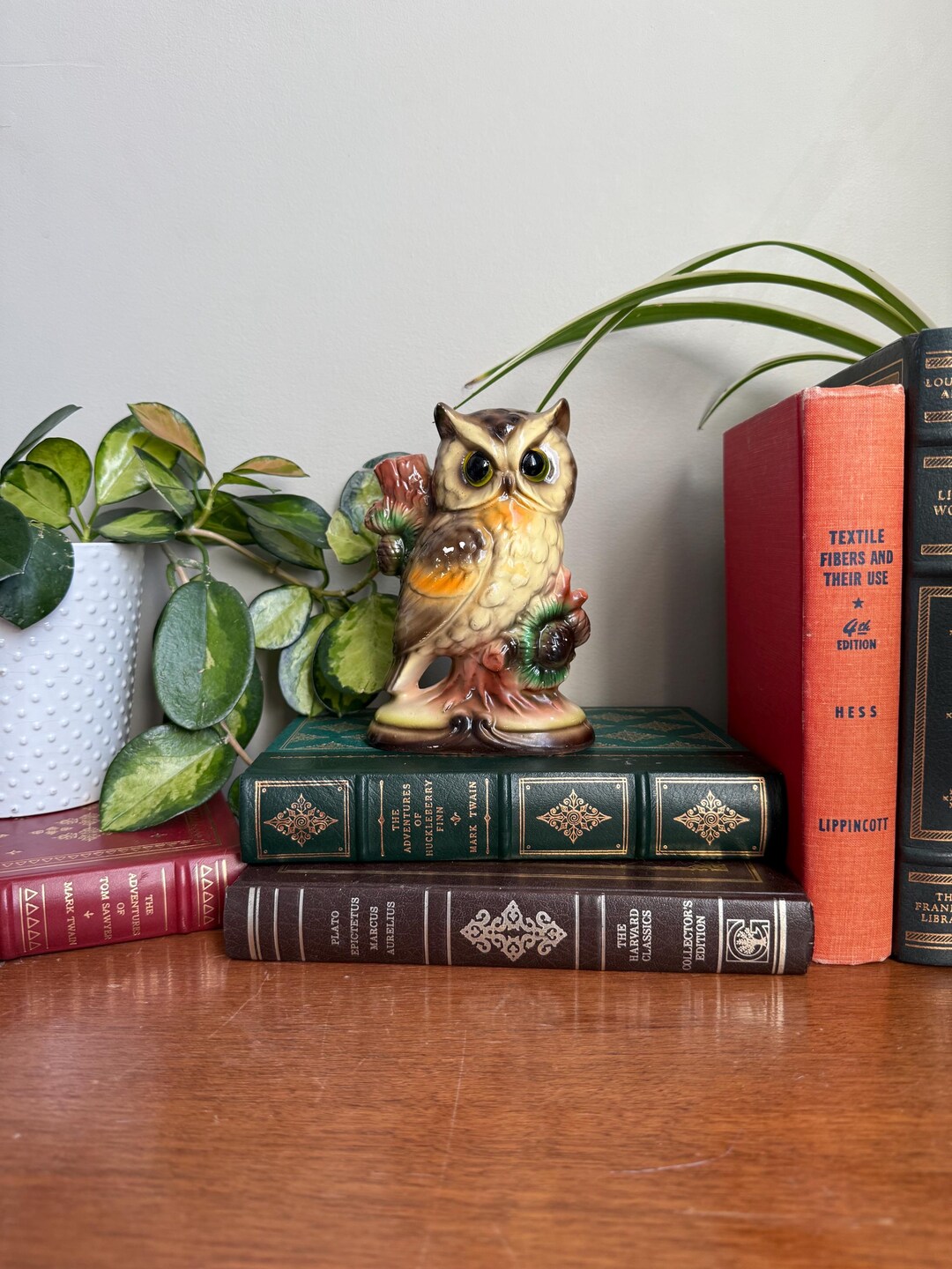 Vintage 1960s Princess House Ceramic Owl Figurine – Hand-painted Owl on ...