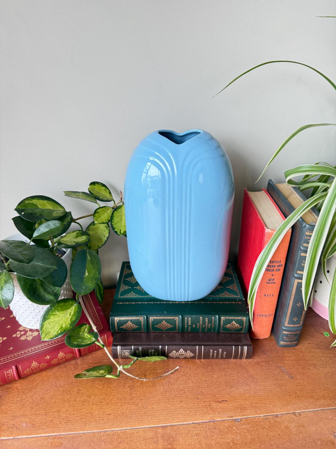 Vintage Powder Blue Art Deco Vase: 1980s Shell Design - US01 - Etsy