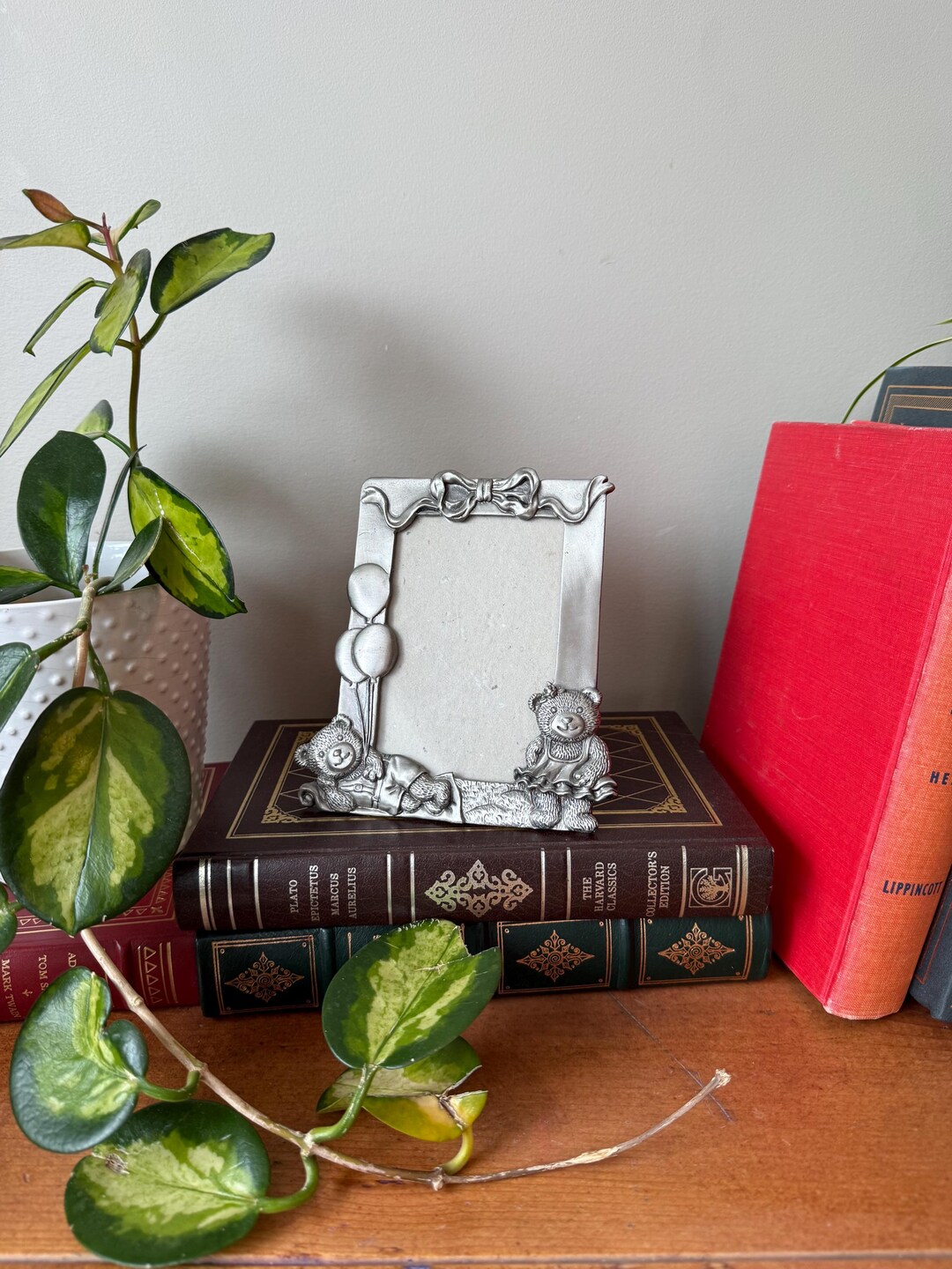 Vintage Pewter 4 X 3 Photo / Picture Frame, 1980s / 1990s Teddy Bear ...