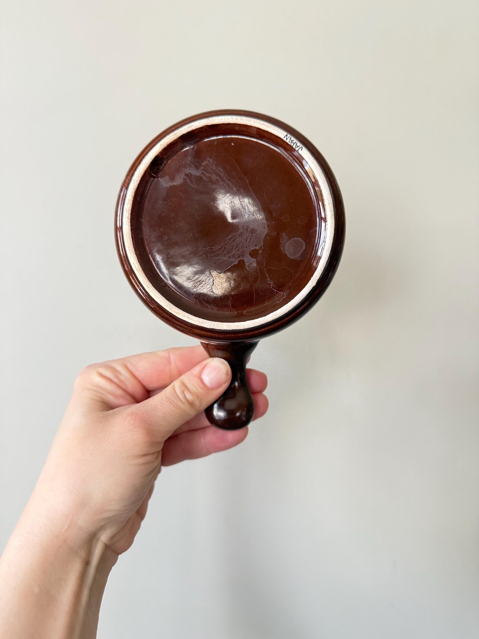Vintage Brown Drip Glaze Soup Bowls With Handles – Set of Two, Made in ...