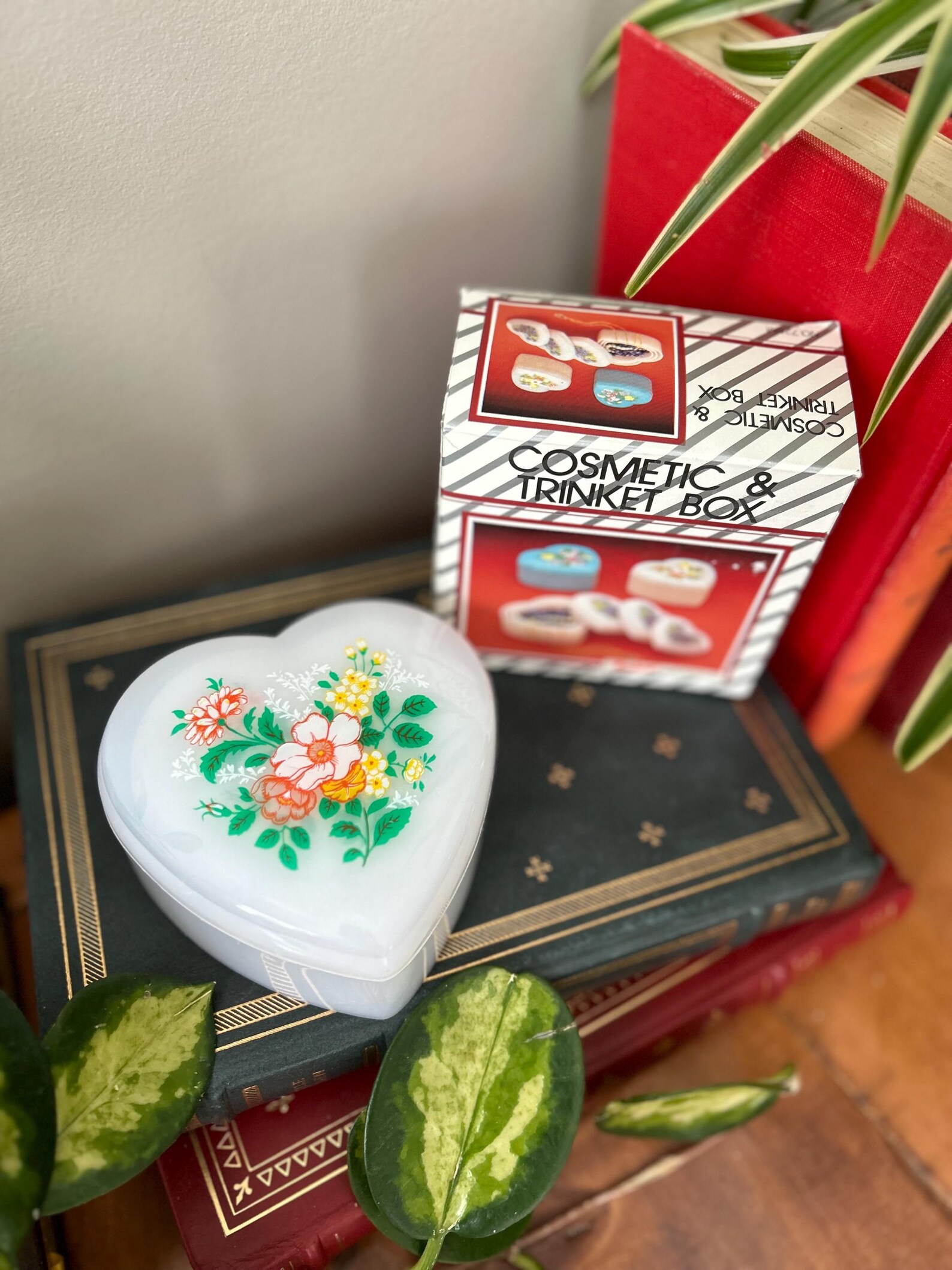 Vintage Floral Heart Trinket Boxes, 1980s Sabre Nesting Set, New in Box ...