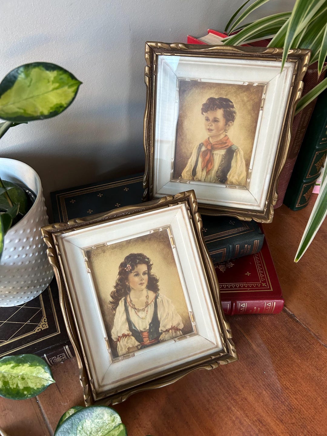 MCM Framed Anne Allaben Art Prints: "elena and Chiko," Vintage 1940s ...