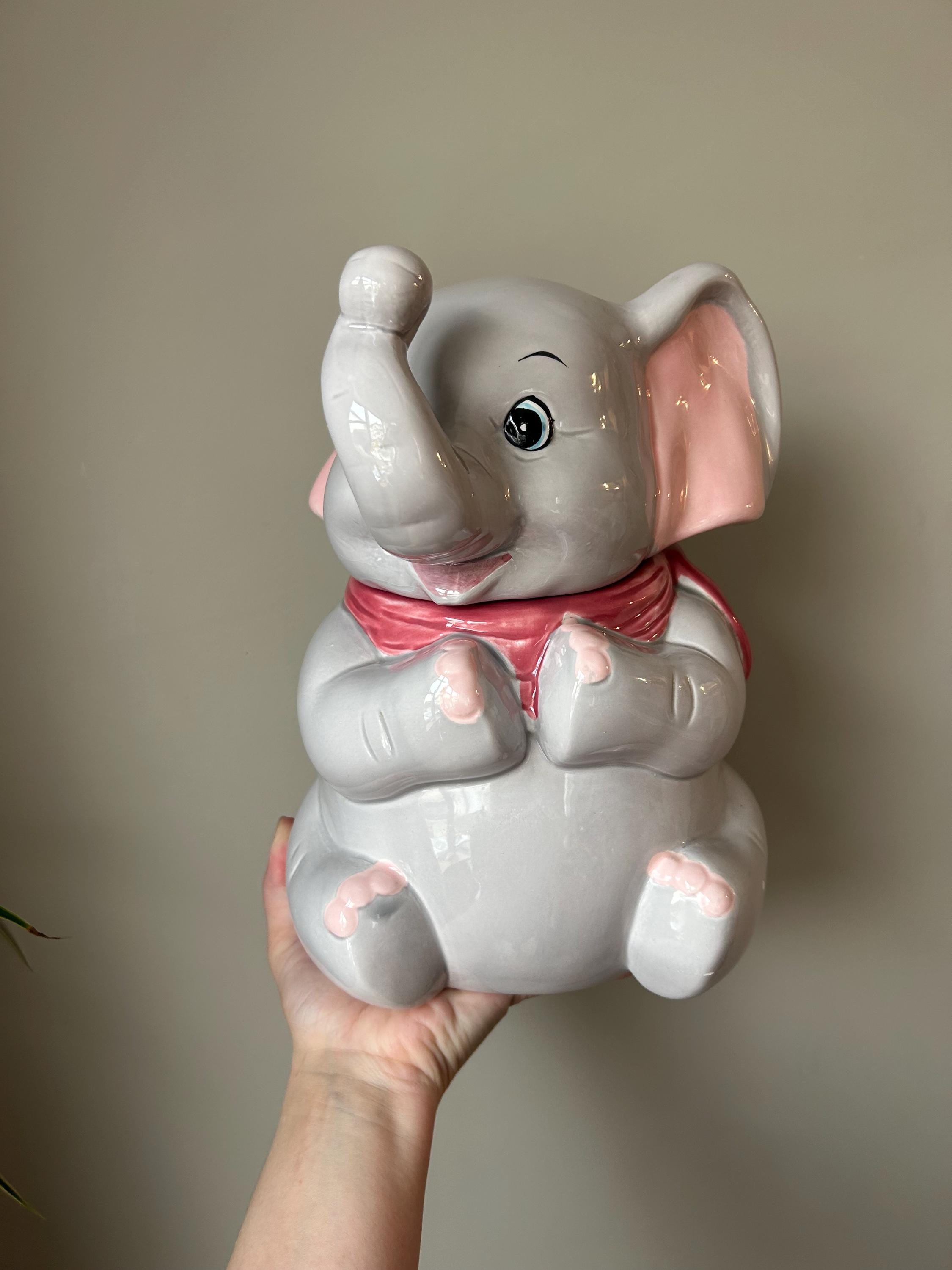 Vintage Nevco Baby Elephant Cookie Jar, 1960s Disney Dumbo Ceramic ...