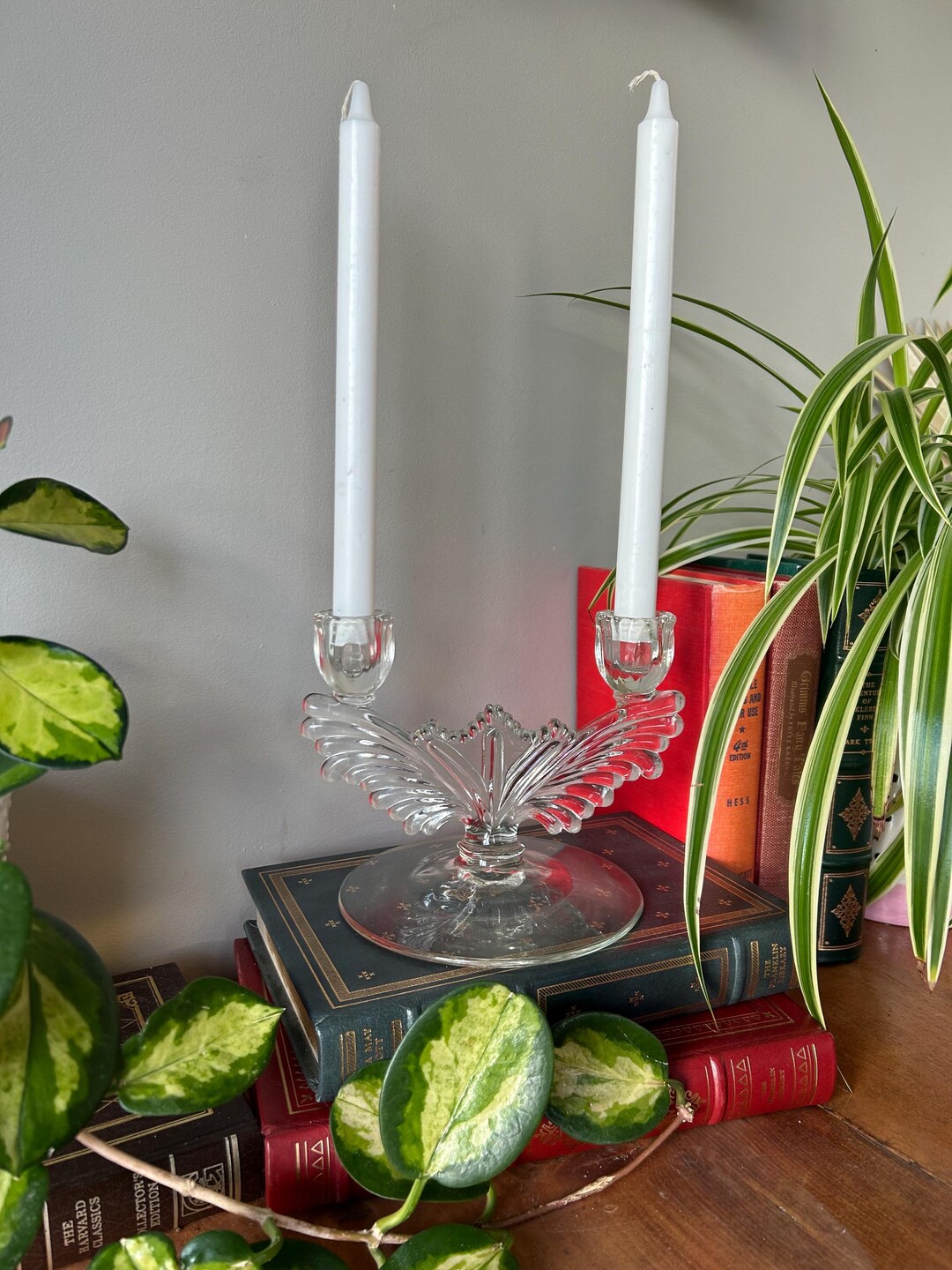 Vintage Tiffin Franciscan Double Light Candlestick, Art Deco Clear ...