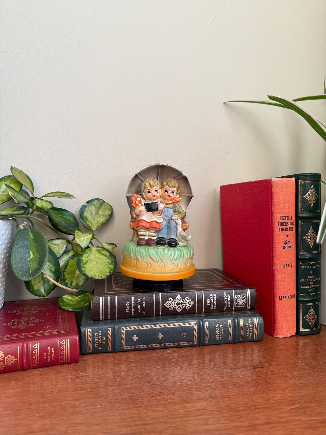 Vintage Hummel-style Boy & Girl Music Box – Hand-painted Bisque ...