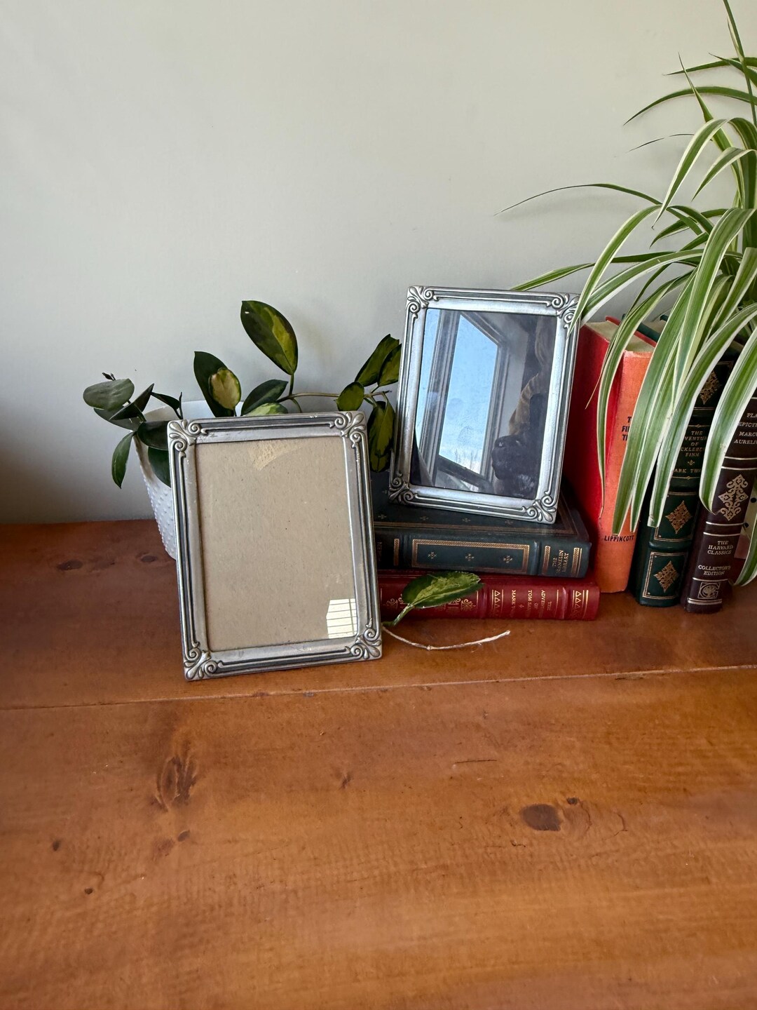 Set of Two Vintage Pewter Picture Frames - Etsy