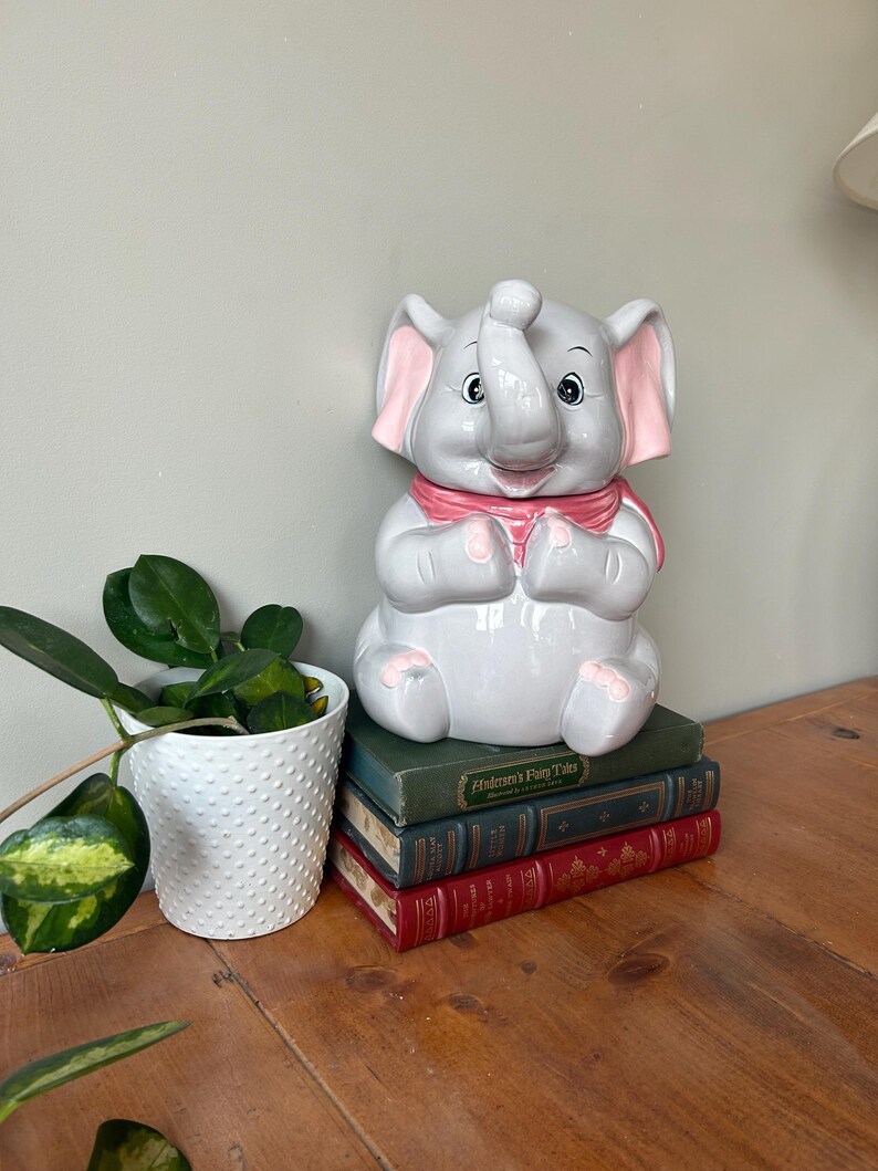 Vintage Nevco Baby Elephant Cookie Jar, 1960s Disney Dumbo Ceramic ...