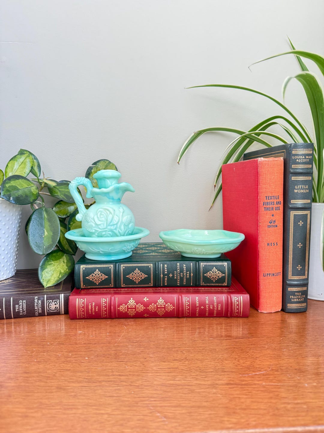 Vintage Three-piece Jadeite Bathroom Vanity Set With Pitcher and Basin ...