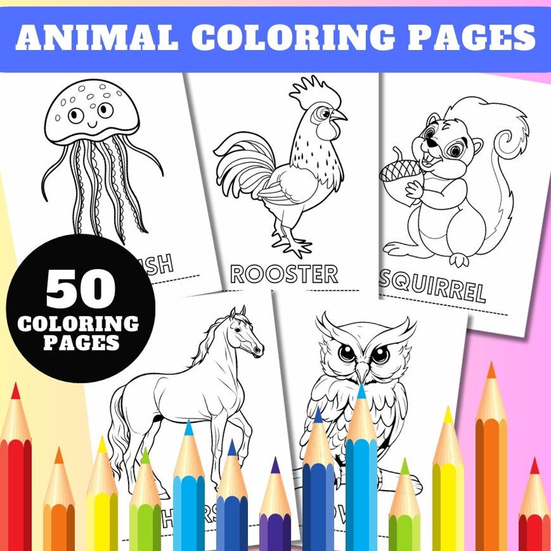 50 Animals Coloring Pages for Kids - Coloring Pages for Toddlers ...