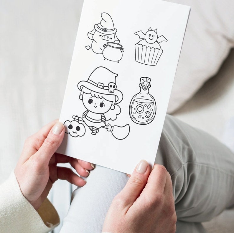 Halloween Coloring Pages for Kids, Bold and Easy Cute and Spooky ...