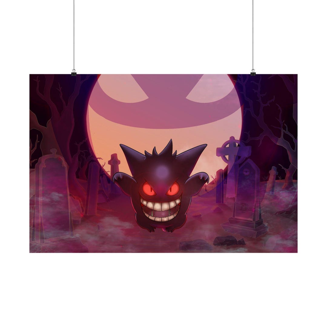 Gengar Unofficial Pokemon Matte Horizontal Poster - Etsy