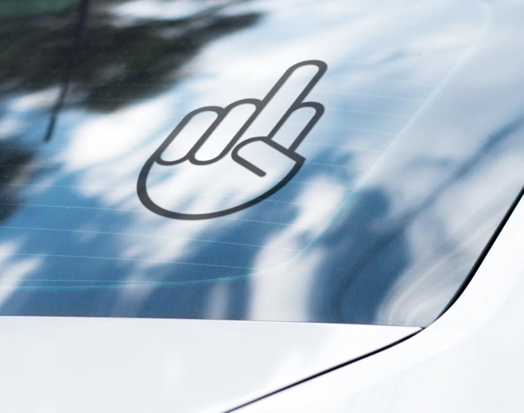 Rude Middle Finger Vinyl Decal - Etsy
