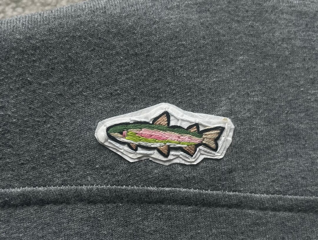 Rainbow Trout Fish Hand Embroidery Iron on Patch - Etsy