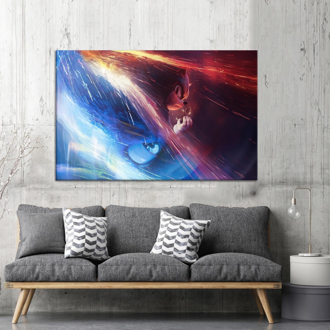 Personalized Gift Idea, Shadow Wall Decor, Sonic 3 Artwork, Kids Room ...