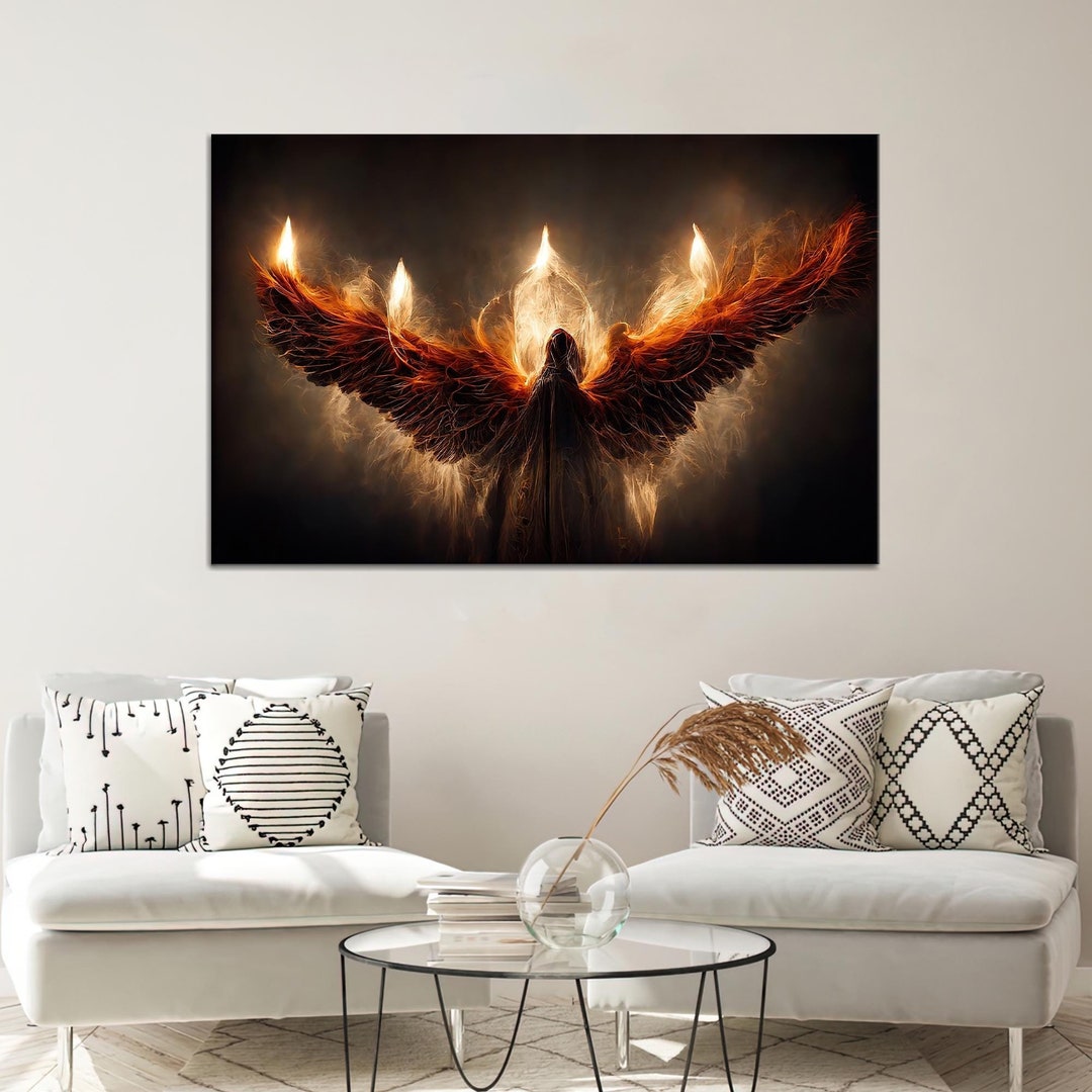 Fallen Angel of Death, Fallen Angel Art, Angel Canvas Art, Lucifer Wall ...