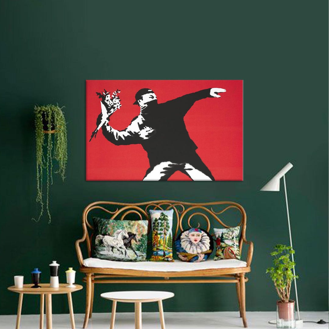 Banksy Flower Art, Banksy Graffiti, Flower Thrower, Banksy Anarchist ...