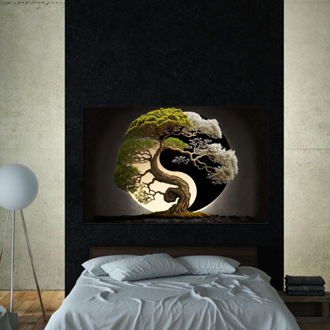 Bonsai Wall Art, Tree Canvas Decor, Japanese Artwork, Abstract Poster ...