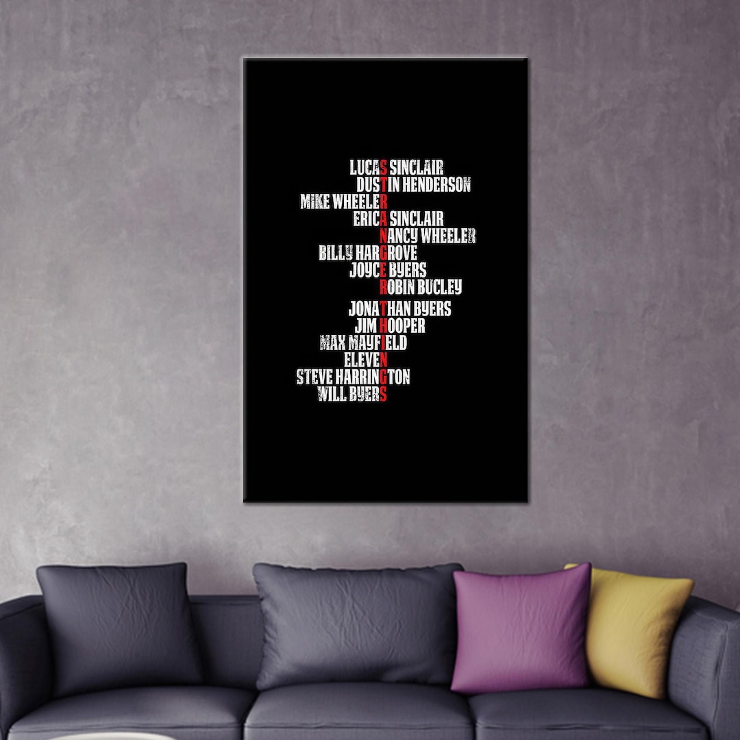 Stranger Things Wall Hangings, Character Names Wall Hanging, 3D Canvas ...