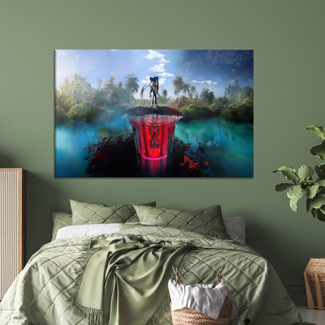 Personalized Gift Idea, Shadow Wall Decor, Sonic 3 Artwork, Kids Room ...