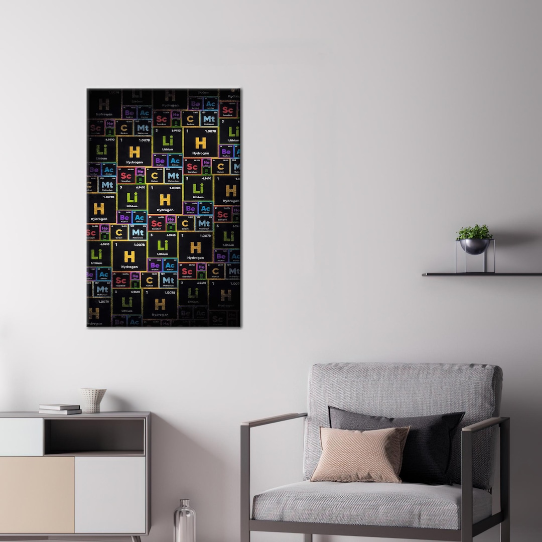Periodic Table Art, Chemical Canvas Art, Table Wall Art, Chemistry ...