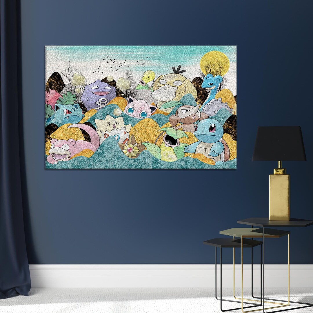 Bulbasaur Canvas Art, Squirtle Artwork, Psyduck Wall Art, Jigglypuff ...