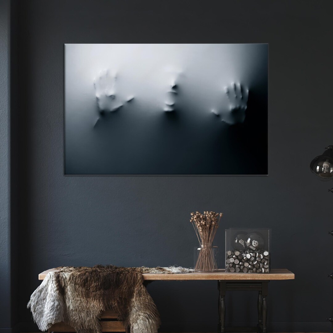 Screaming Man, Abstract Canvas Art, Gray Wall Art, Office Art Decor ...