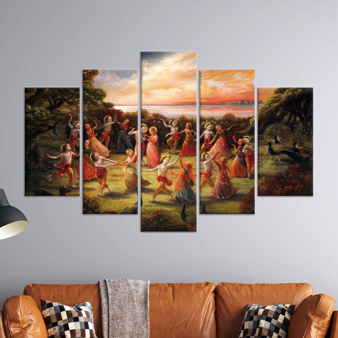 Rasa Lila Dance, Radha Krishna, Radha Krisna Dance, Hindu Gift Wall Art ...