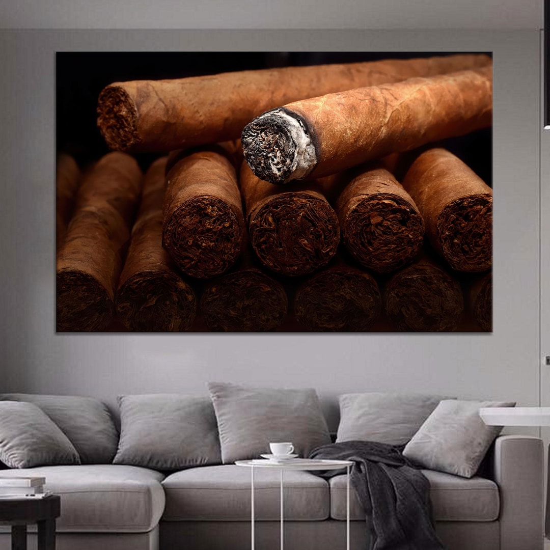 Large Canvas, Cigar Rolling Wall Decor, Framed Canvas, Modern Poster ...