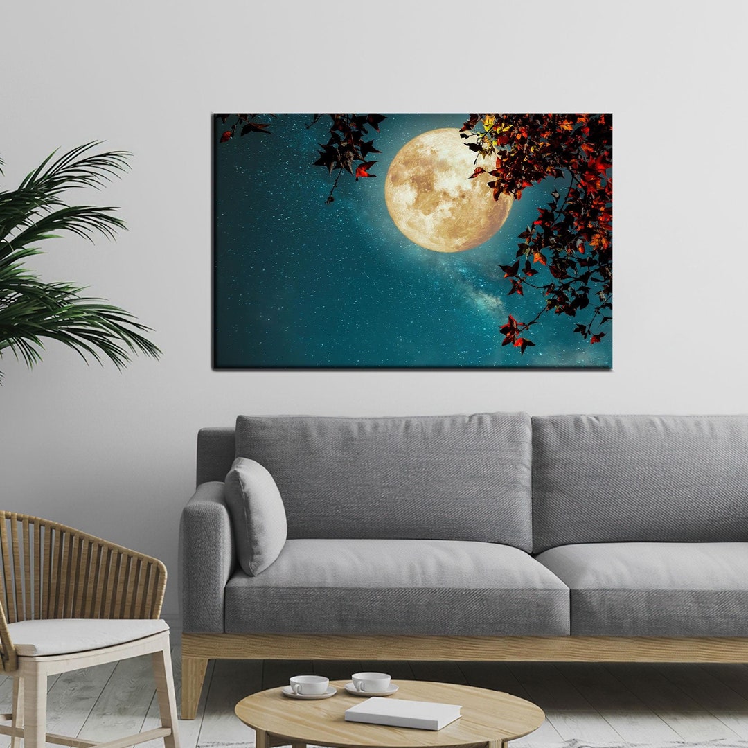Moon Canvas Art, Moon View Art, Moon Landscape, Moon View, Full Moon ...