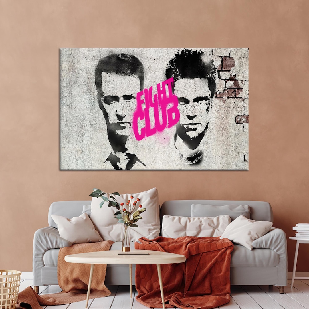 Fight Club Art, Famous Movie Art, Fight Graffiti, Man Cave, Boy Room ...