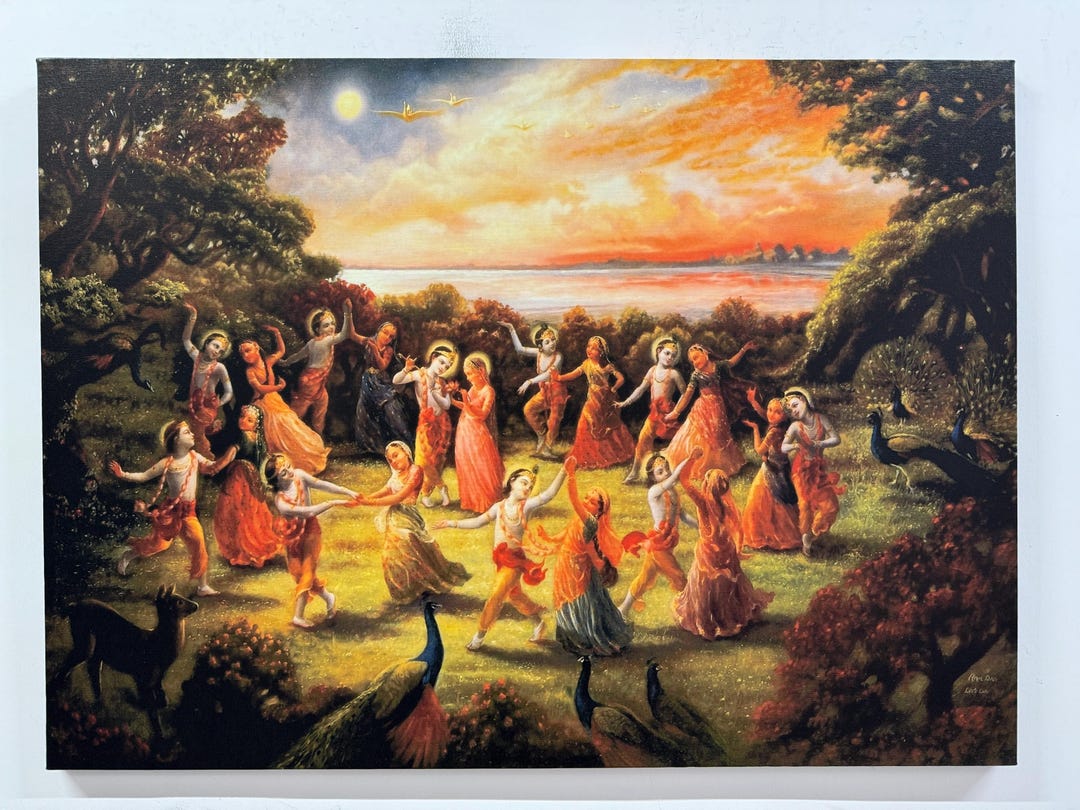 Rasa Lila Dance, Radha Krishna, Radha Krisna Dance, Hindu Gift Wall Art ...