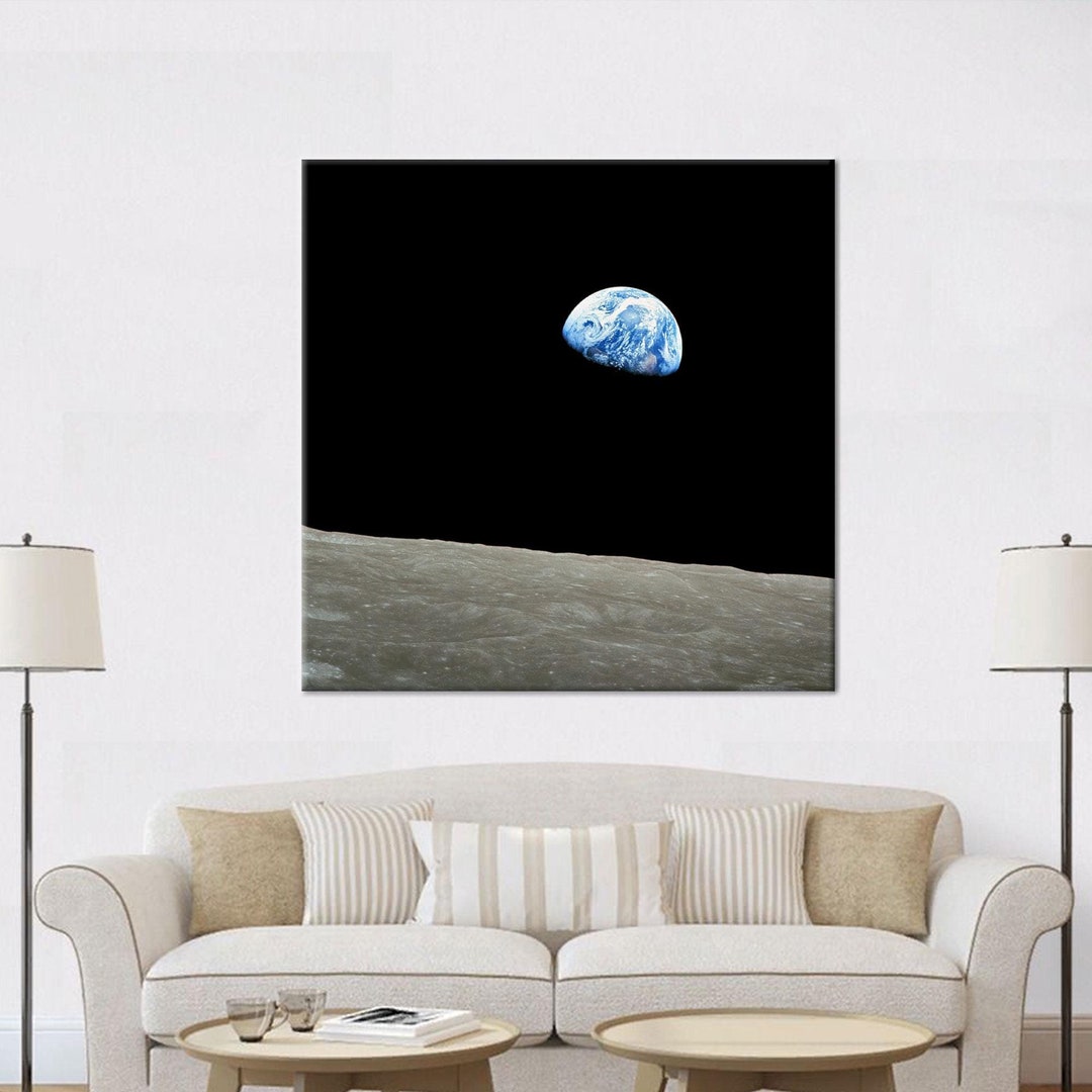NASA Canvas Art, Space Wall Decor, Earth Poster Art, Earthrise Decor ...