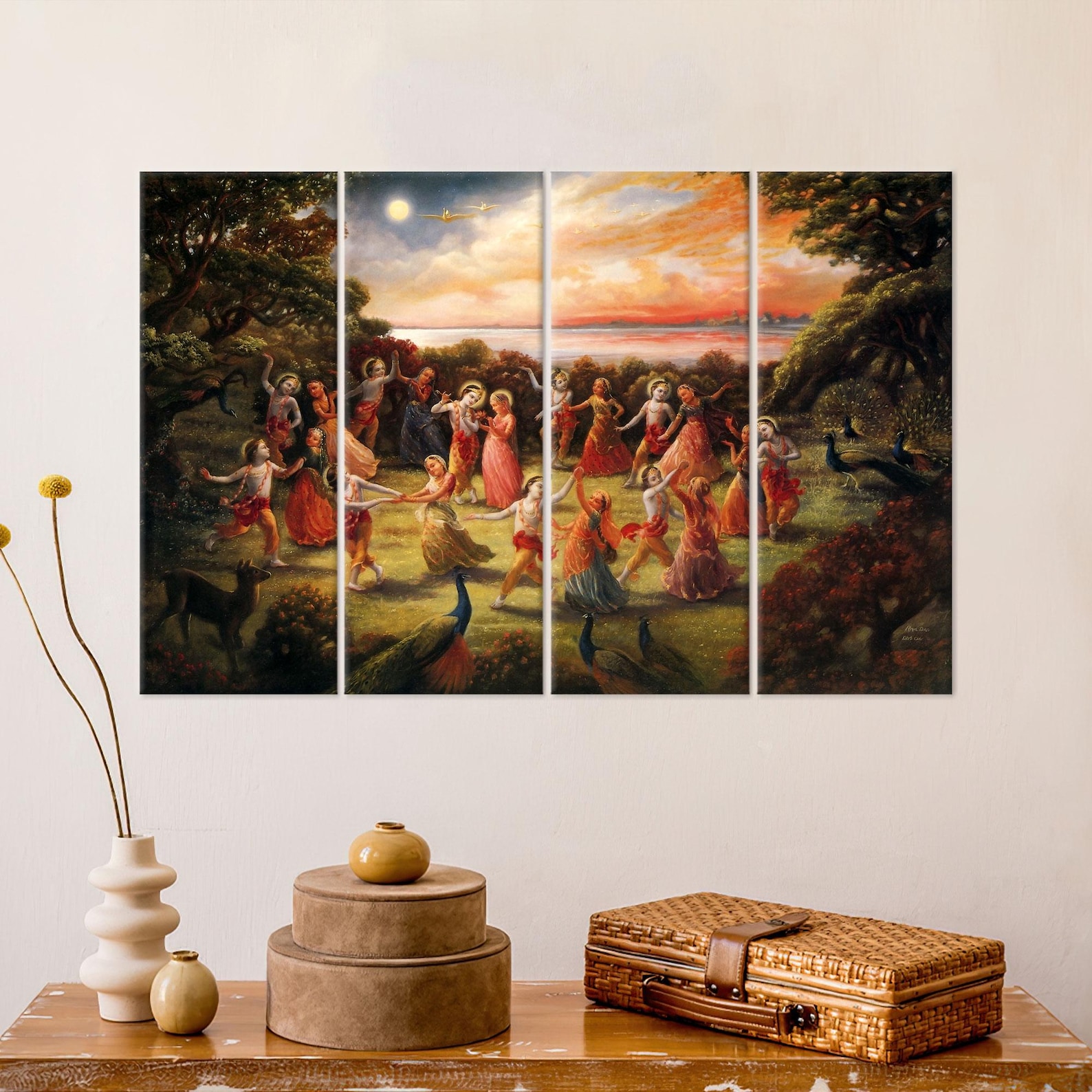 Rasa Lila Dance, Radha Krishna, Radha Krisna Dance, Hindu Gift Wall Art ...
