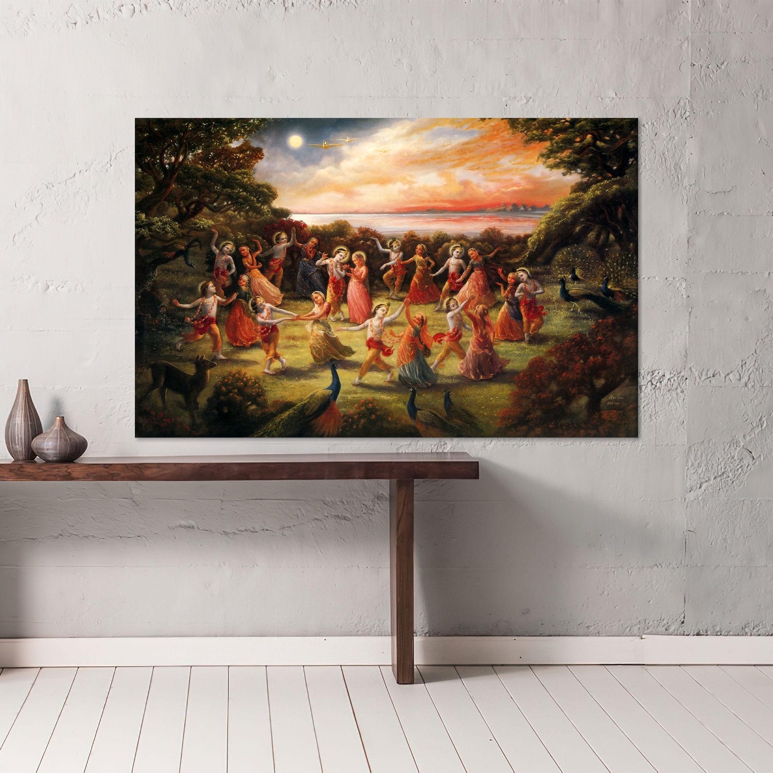 Rasa Lila Dance, Radha Krishna, Radha Krisna Dance, Hindu Gift Wall Art ...
