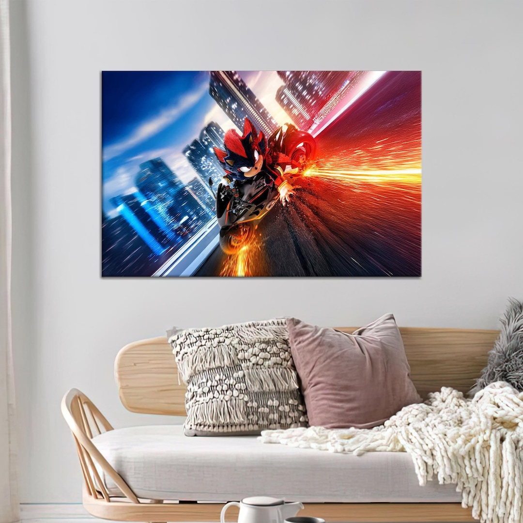 Canvas Wall Art, Sonic 3 Wall Art,shadow Canvas Art, Wall Art Decor ...