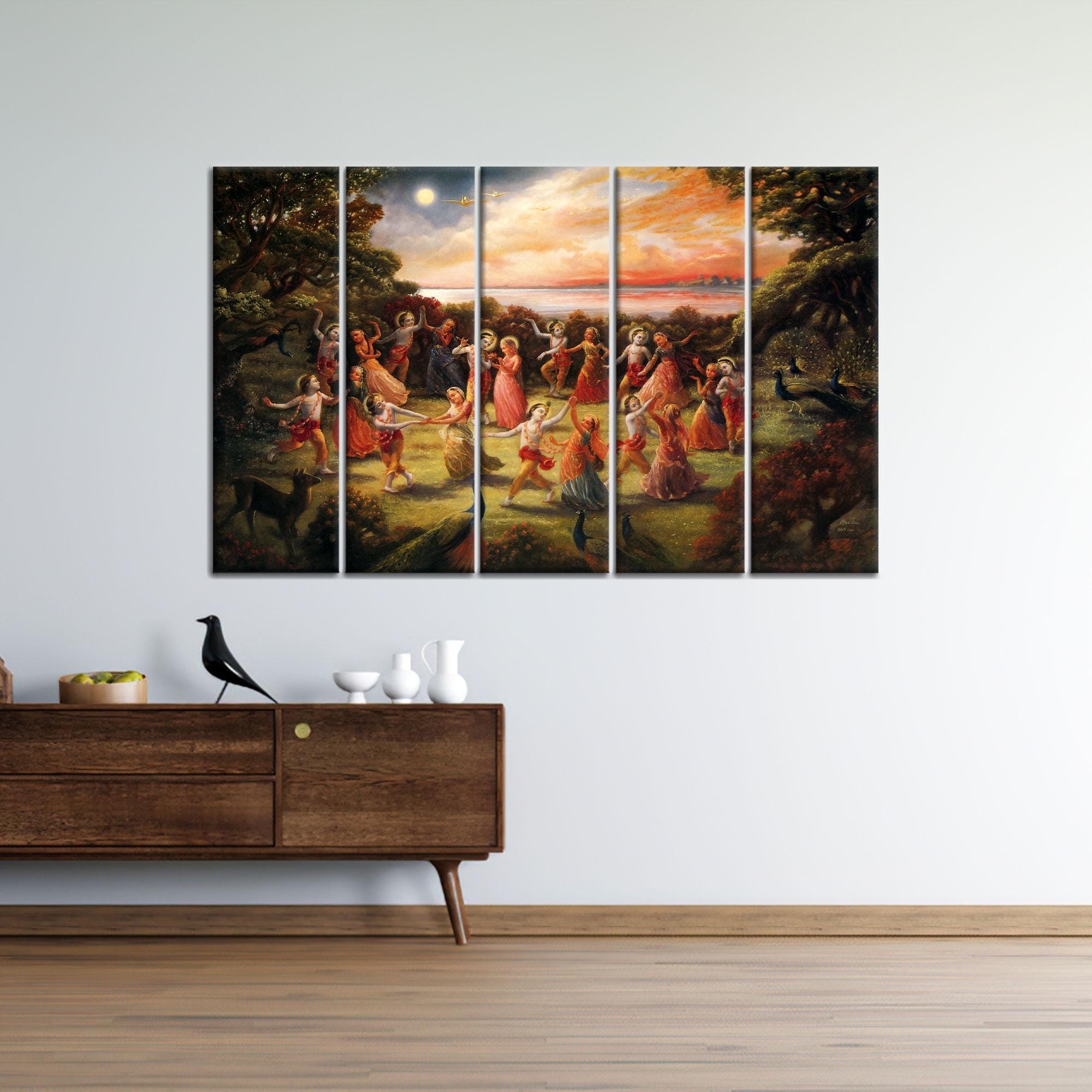 Rasa Lila Dance, Radha Krishna, Radha Krisna Dance, Hindu Gift Wall Art ...