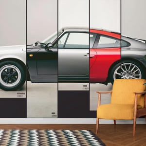 Porsche Evolution Wall Mural, Classic to Modern 911 Car Design ...