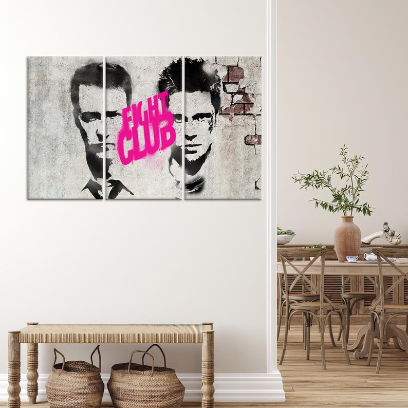 Fight Club Art, Famous Movie Art, Fight Graffiti, Man Cave, Boy Room ...