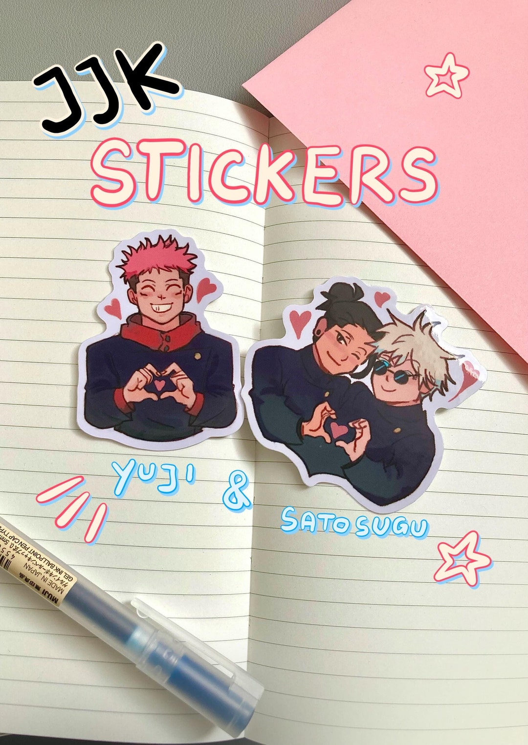 JJK Yuji & Satosugu Stickers | Glossy, Vinyl - Etsy