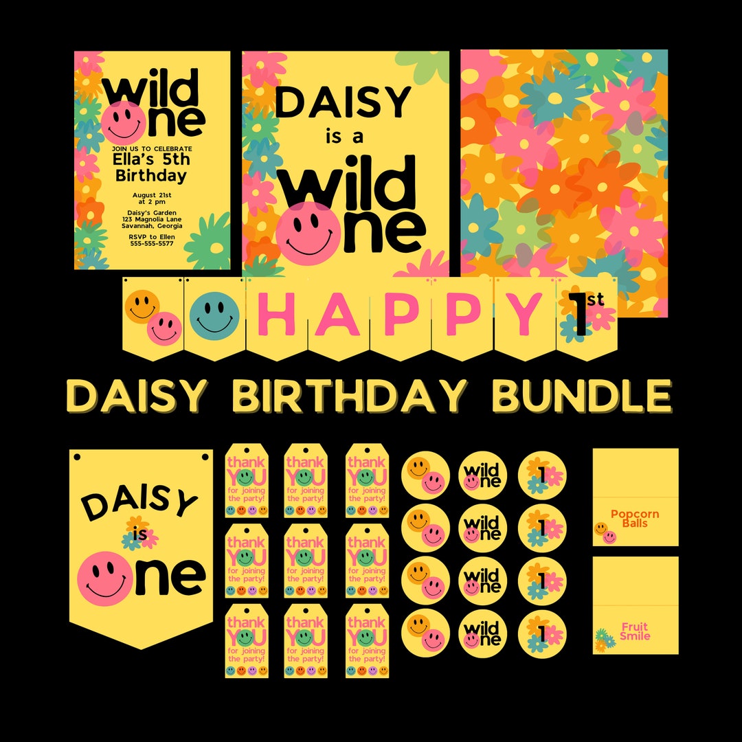 Smiley Face Birthday Decorations - Retro Smiley Birthday Banner ...