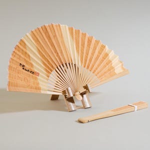 Japanese Wooden Folding Fan and Stand, Tokowaka Sensu Fan, Handmade ...