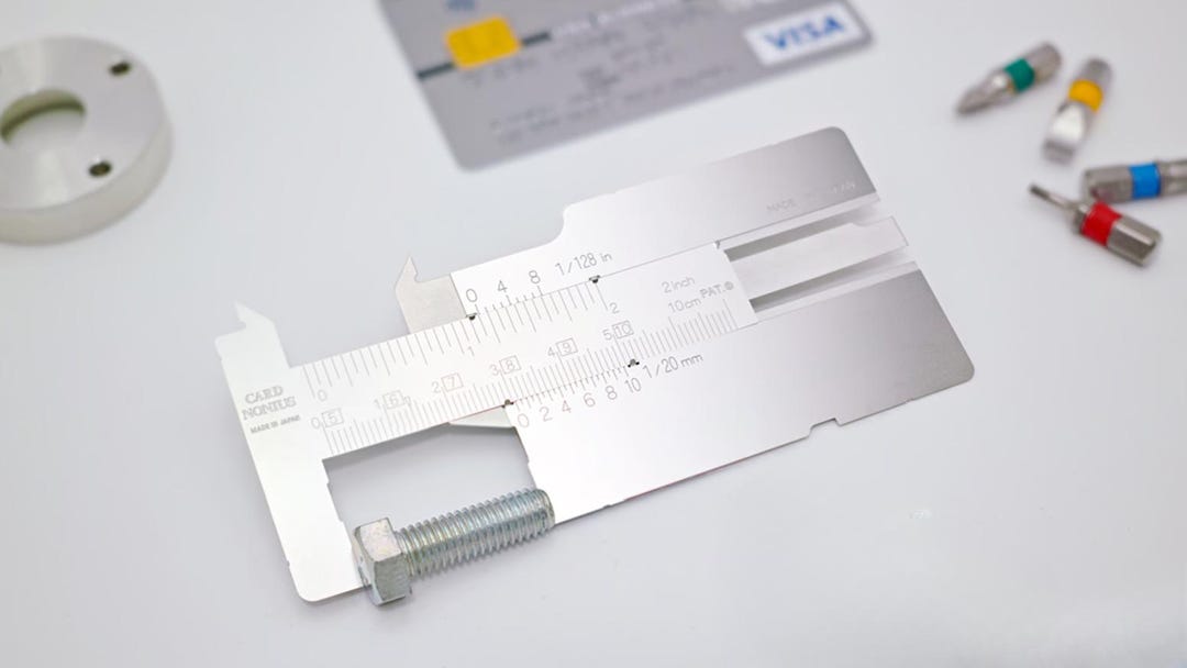 Eiger Tools Card Calipers, Super Thin Imperial System & Metric System Measuring Tool Made of ...