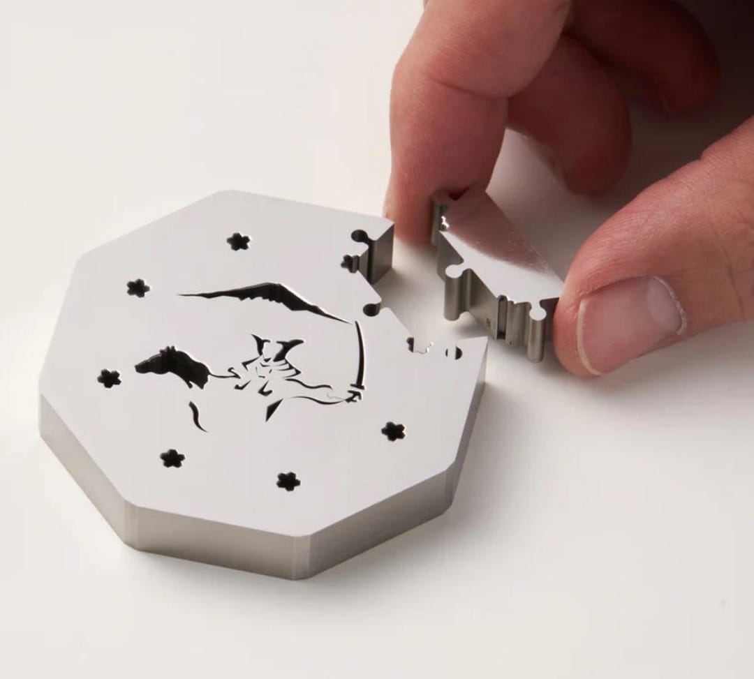 3D Japanese Interlocking Stainless Steel Samurai Puzzle - ZIREL ...